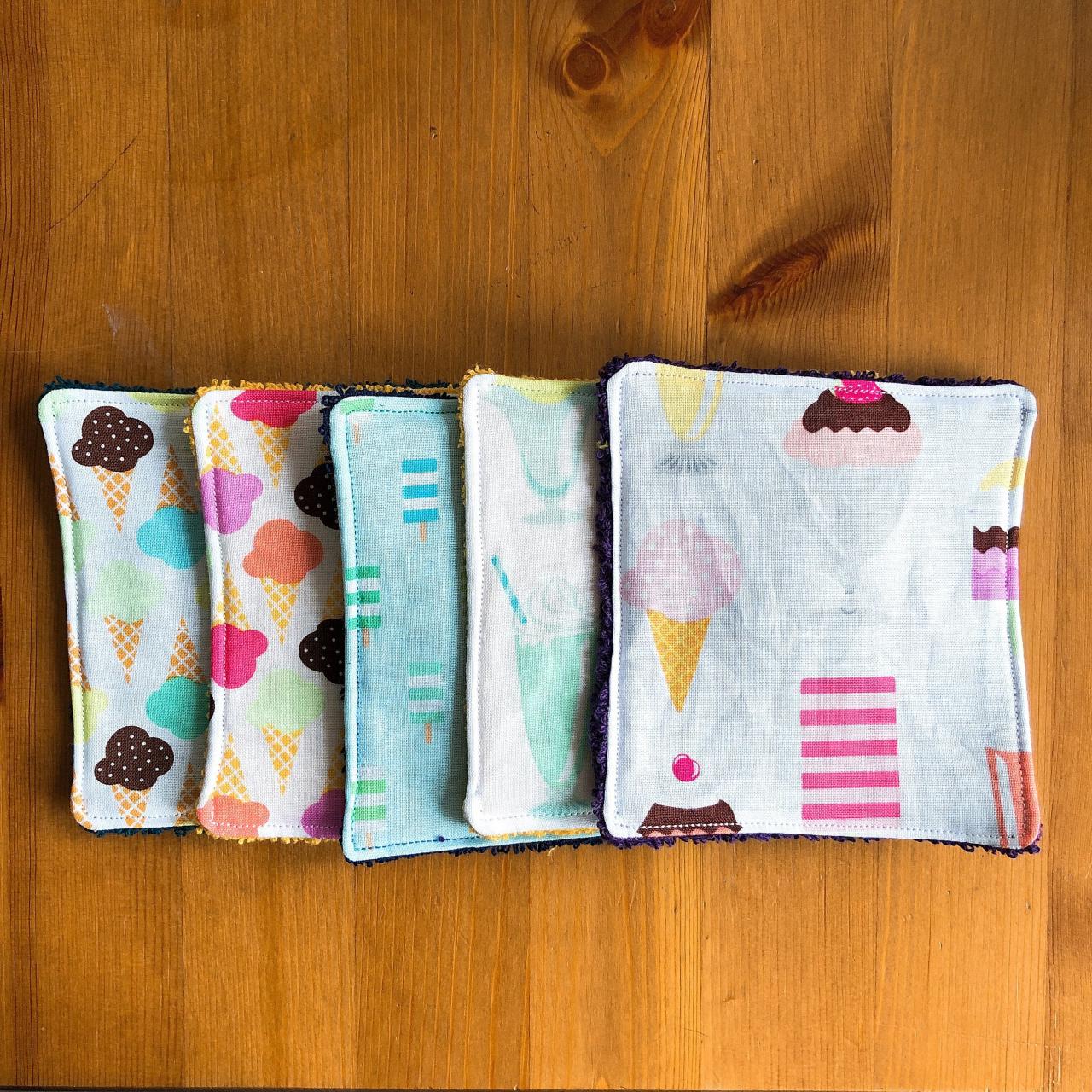 Handmade Customisable Washable Wipes In A Set Of 5 on Luulla