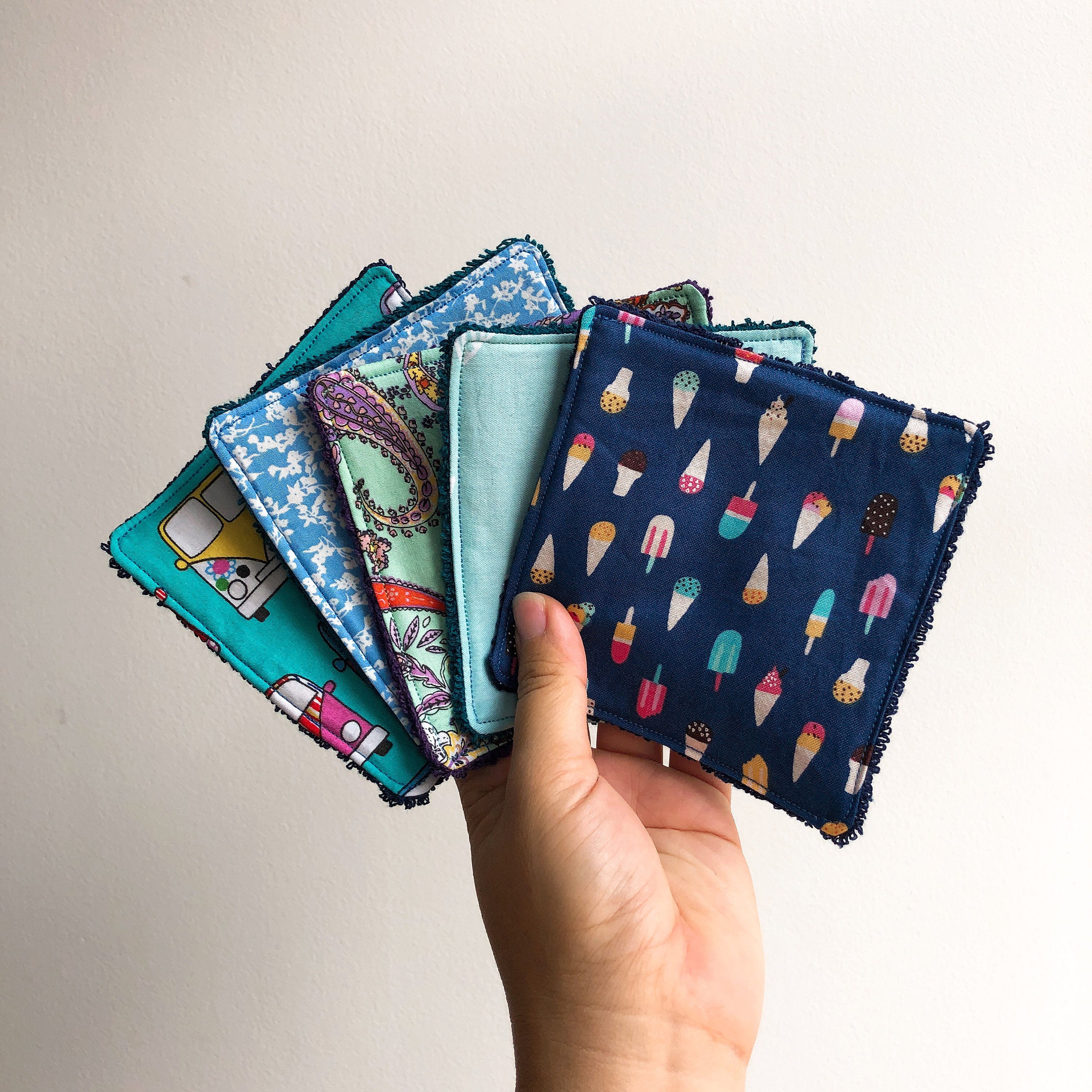 Handmade Customisable Washable Wipes In A Set Of 5 on Luulla